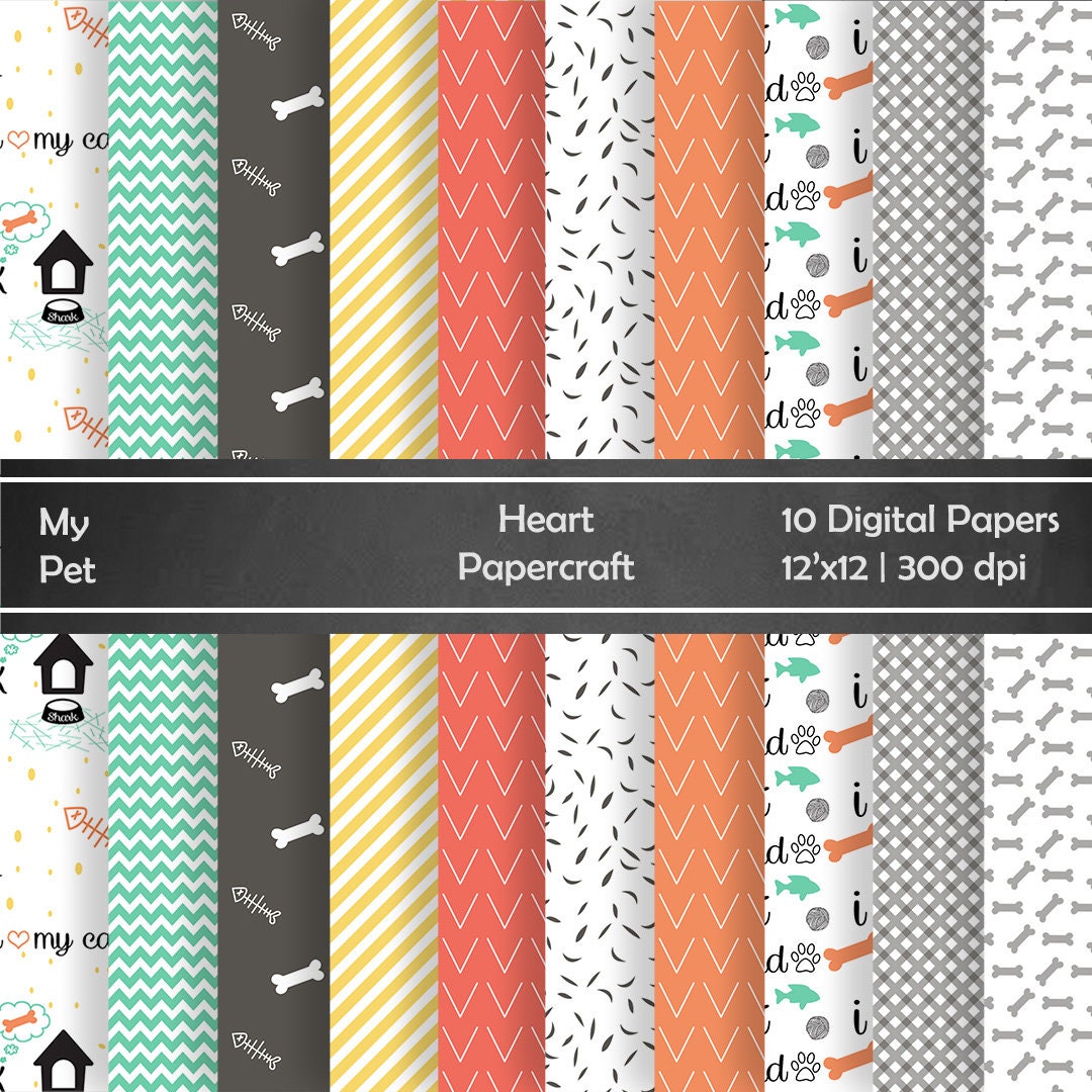 My Pet Digital Paper 300dpi, Digital Paper, Pets, Chevron, Polka ...