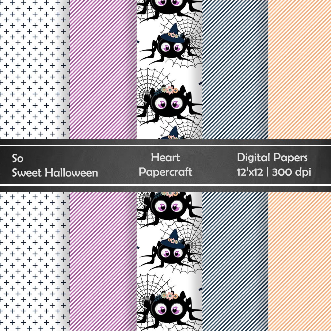 So Sweet Halloween Digital Papers, Cute Halloween, Little Pumpkin ...