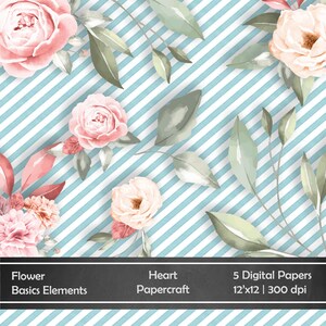 Blue Basics Digital Paper 300dpi With Elements, Digital Paper, Candy ...