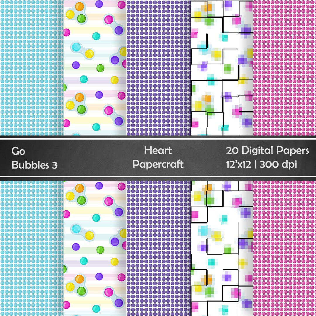 Go Bubbles Fidget 20 Digital Papers 300dpi Digital Paper Set - Etsy