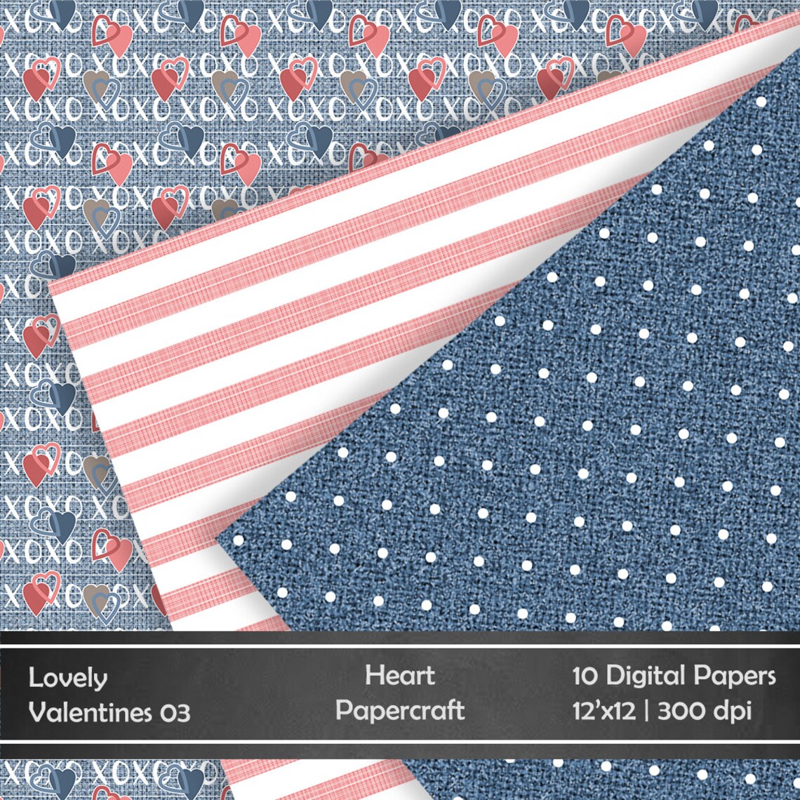 Lovely Valentine Digital Paper 300dpi Digital Paper - Etsy