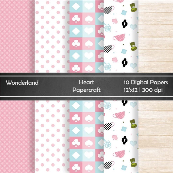 Alice Wonderland Digital Paper 300dpi Digital Paper Chevron - Etsy
