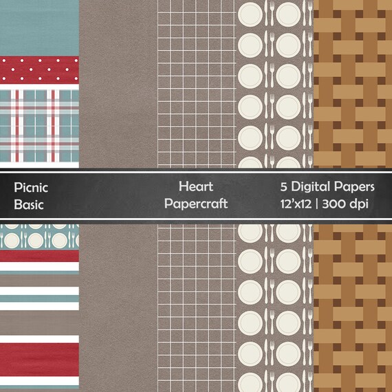 Beige Picnic Digital Paper 300dpi Digital Paper Set Plain | Etsy