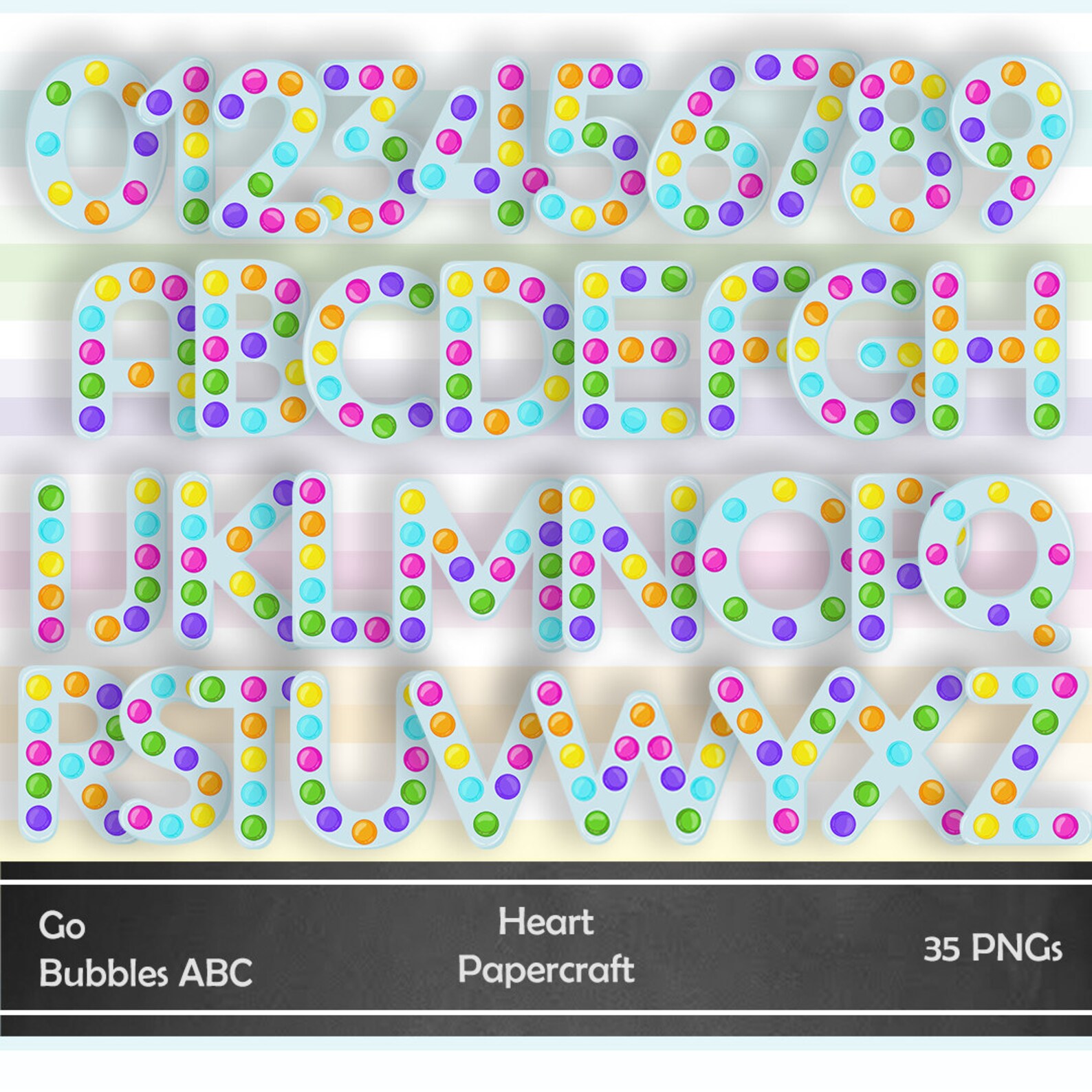 Go Bubbles Fidget Abcs Pngs 300dpi, Pngs Set, Fidget Party, Geometric ...