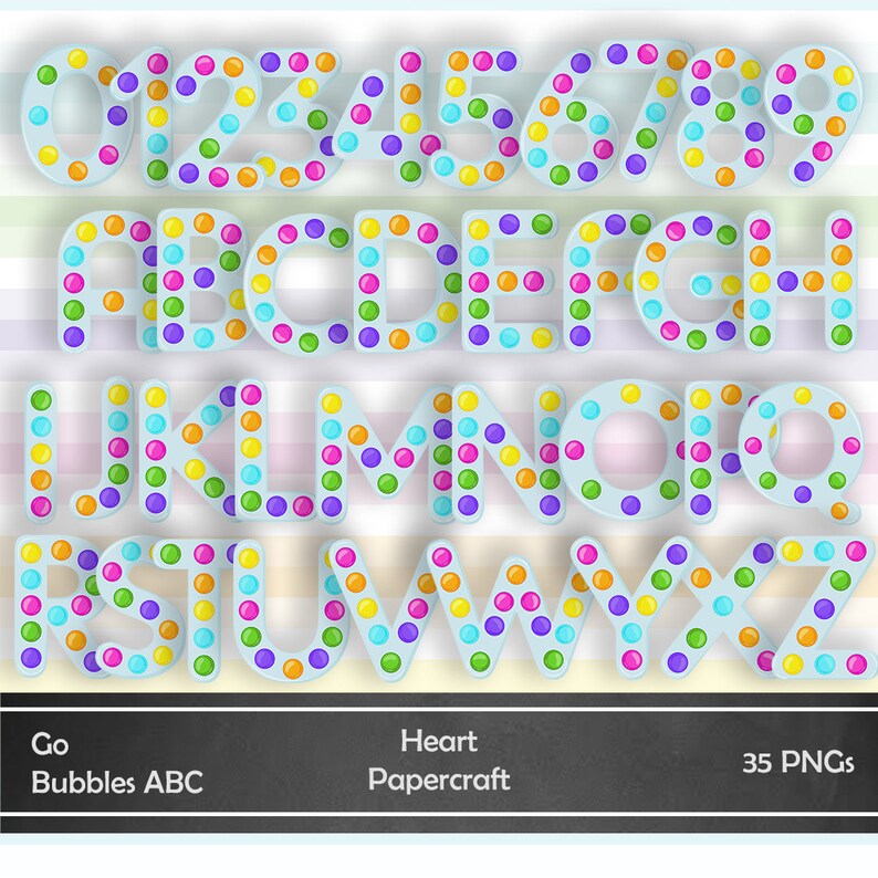 Go Bubbles Fidget Abcs Pngs 300dpi, Pngs Set, Fidget Party, Geometric ...