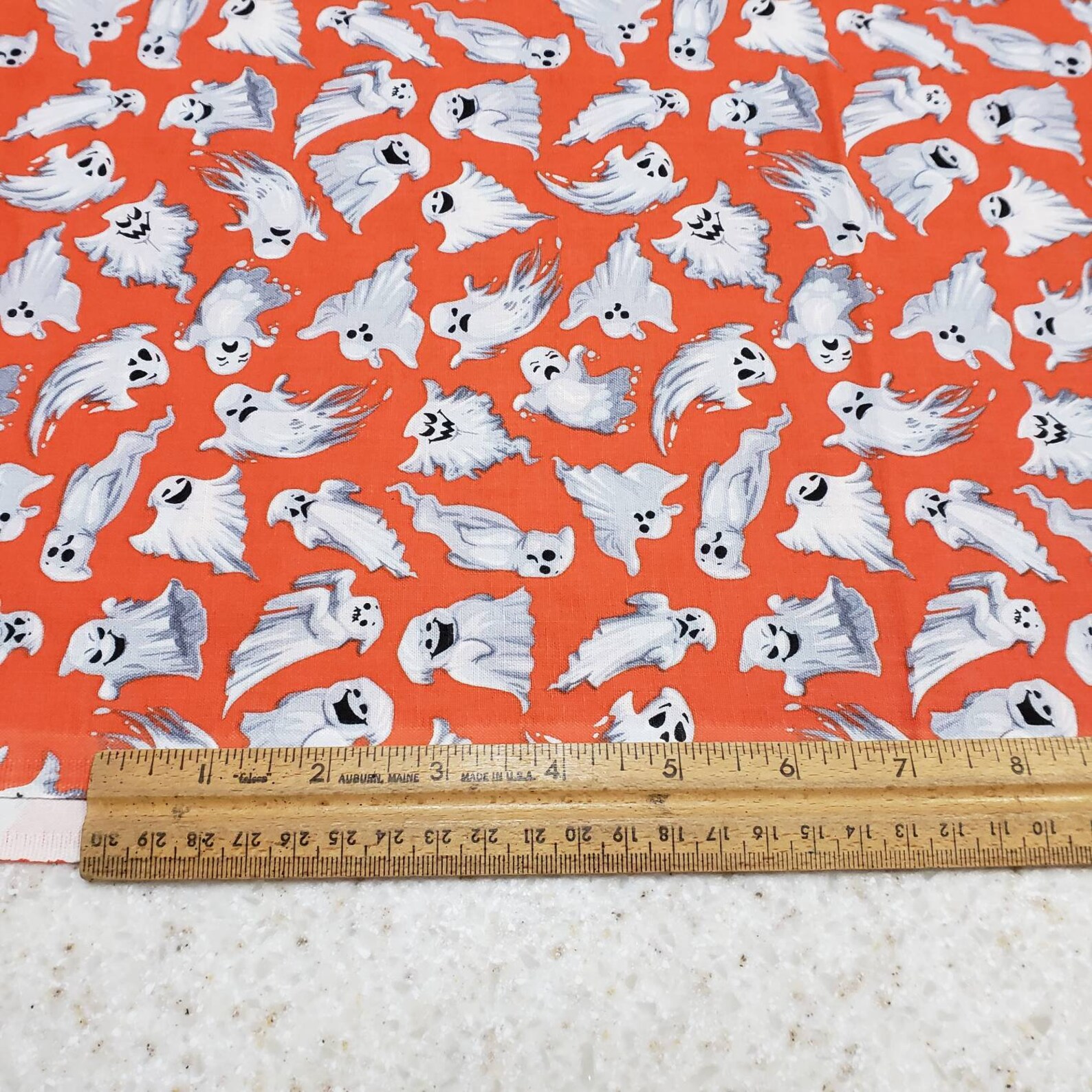 Halloween Cotton Fabric Spooky Ghosts on Orange - Etsy