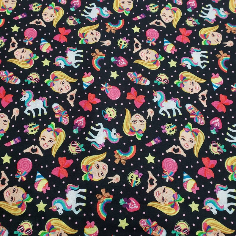Jojo Siwa Fabric Jojo Rainbow Emoji Viacom International - Etsy