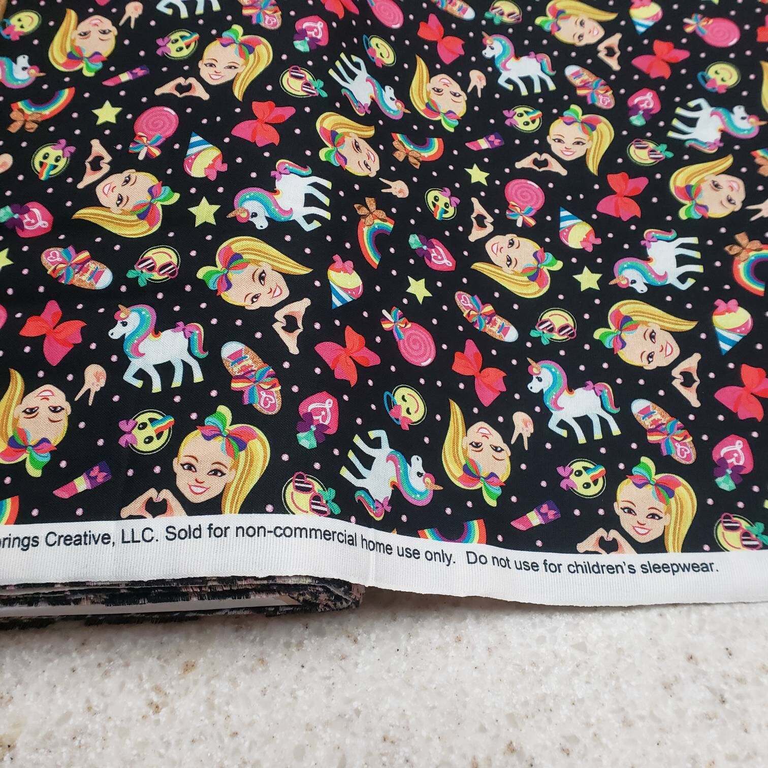 Jojo Siwa Fabric Jojo Rainbow Emoji Viacom International | Etsy