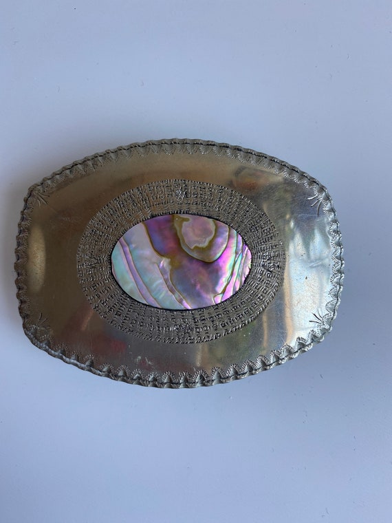 silver abalone belt - Gem
