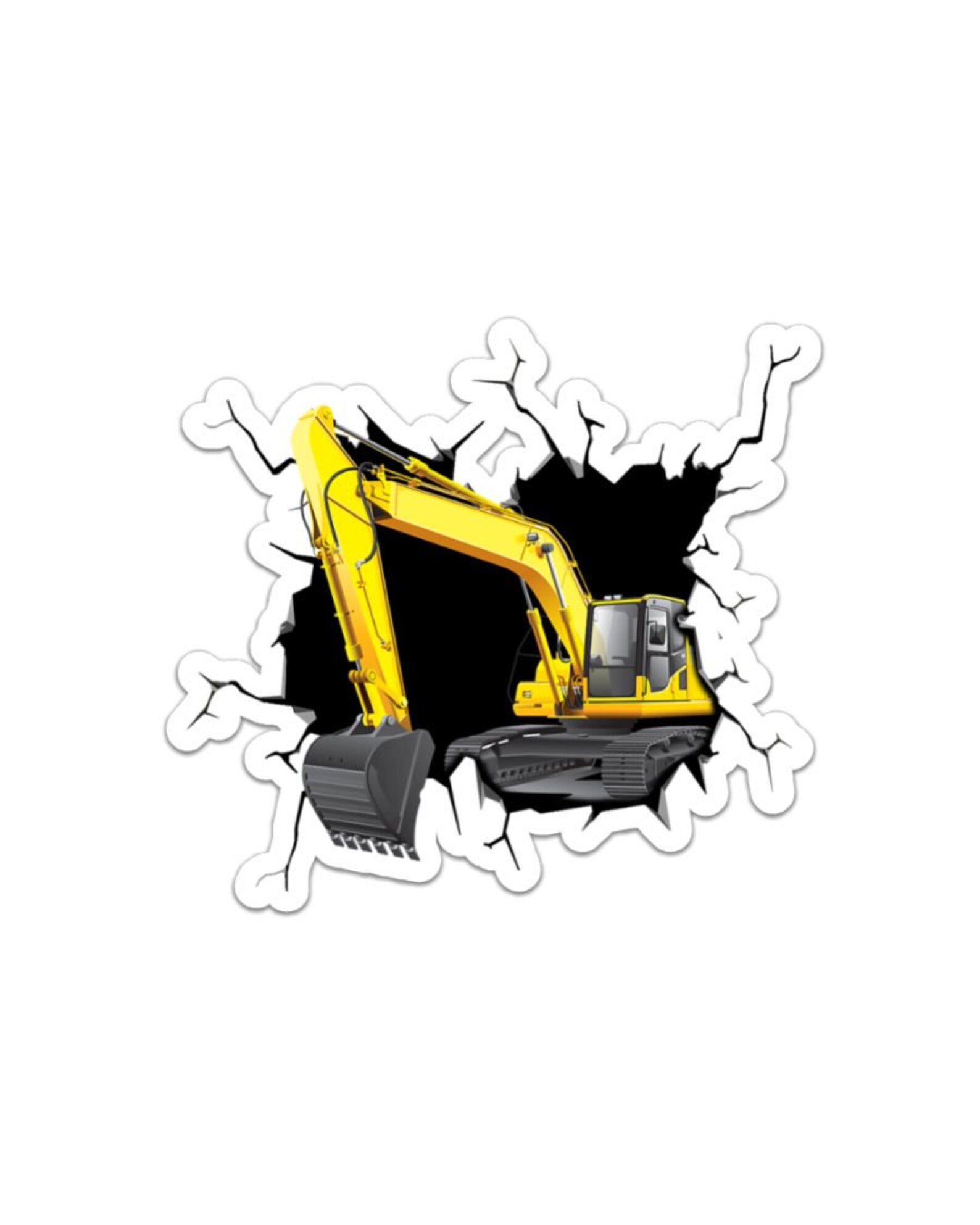 Excavator Sticker Bottle Stickers Bumper Stickers Bumper | Etsy