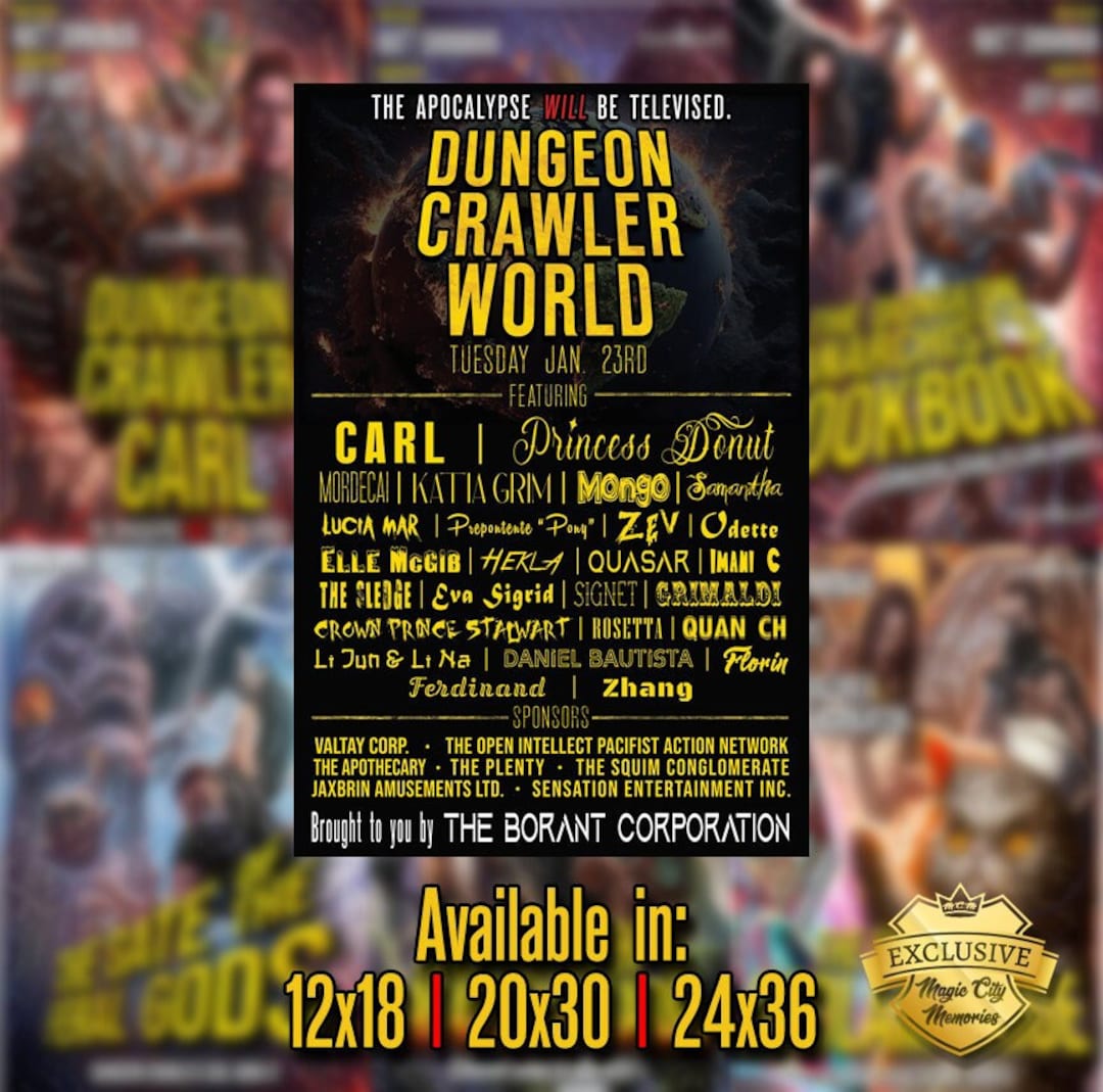 Dungeon Crawler World Poster Dungeon Crawler Carl - Etsy