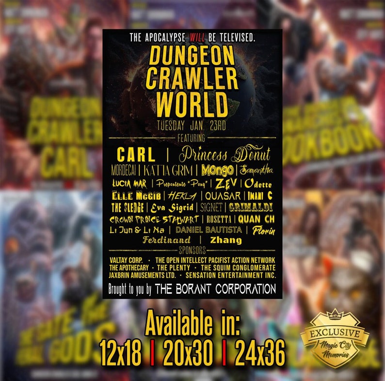 Dungeon Crawler World Poster Dungeon Crawler Carl - Etsy