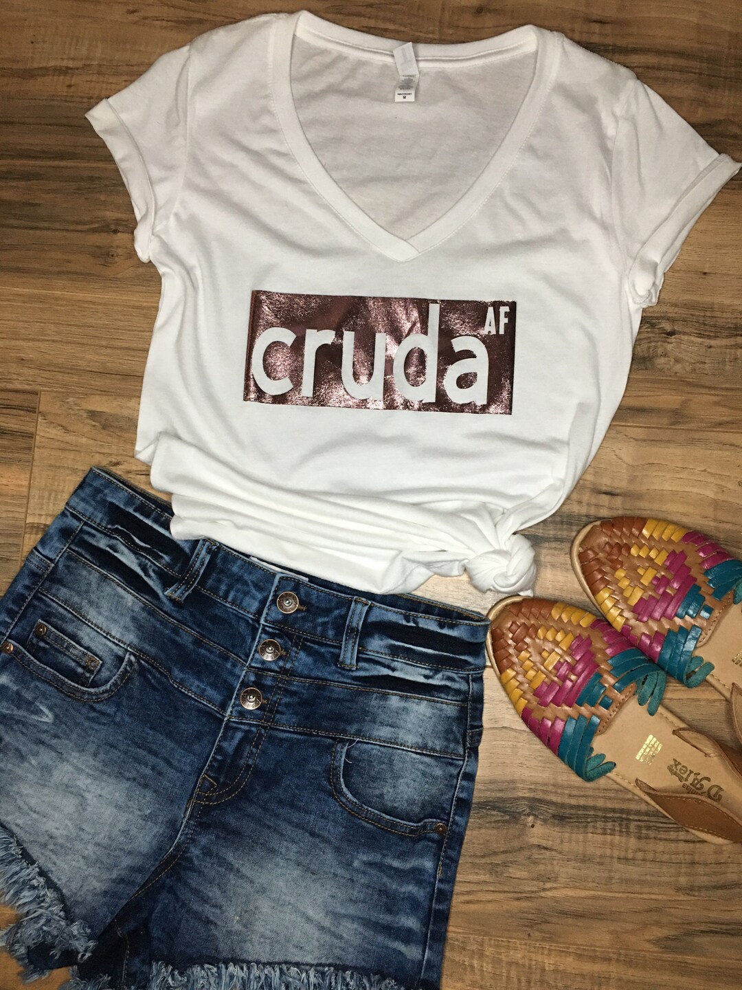 Cruda AF Cute Shirt Spanish Shirt V-neck Shirt - Etsy