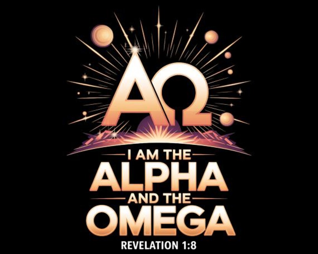 Alpha and Omega Bible Verse Sublimation PNG | Revelation 1:8 Christian ...