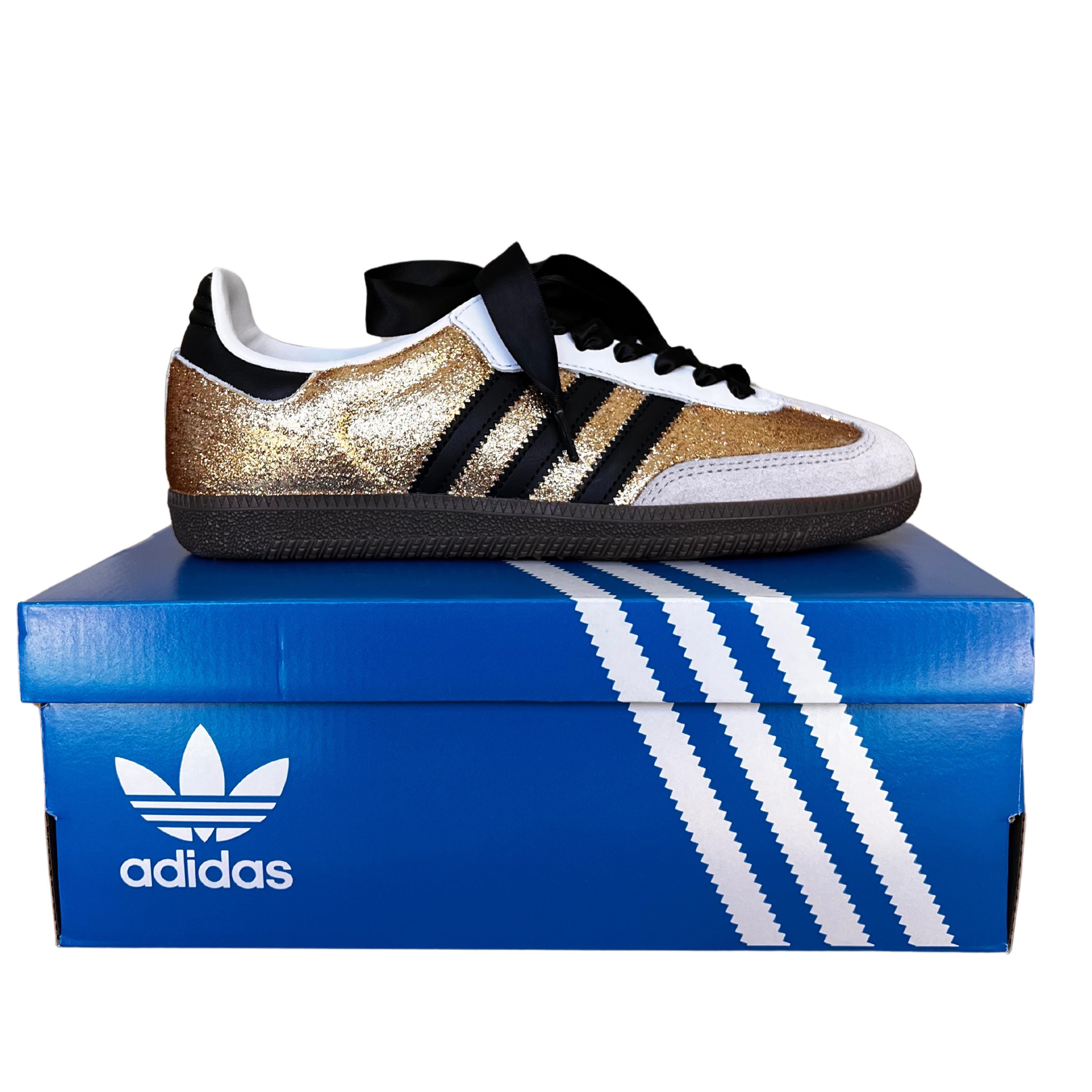 Gold Glitter Adidas Samba for Women - Hand Painted Sneakers - Etsy