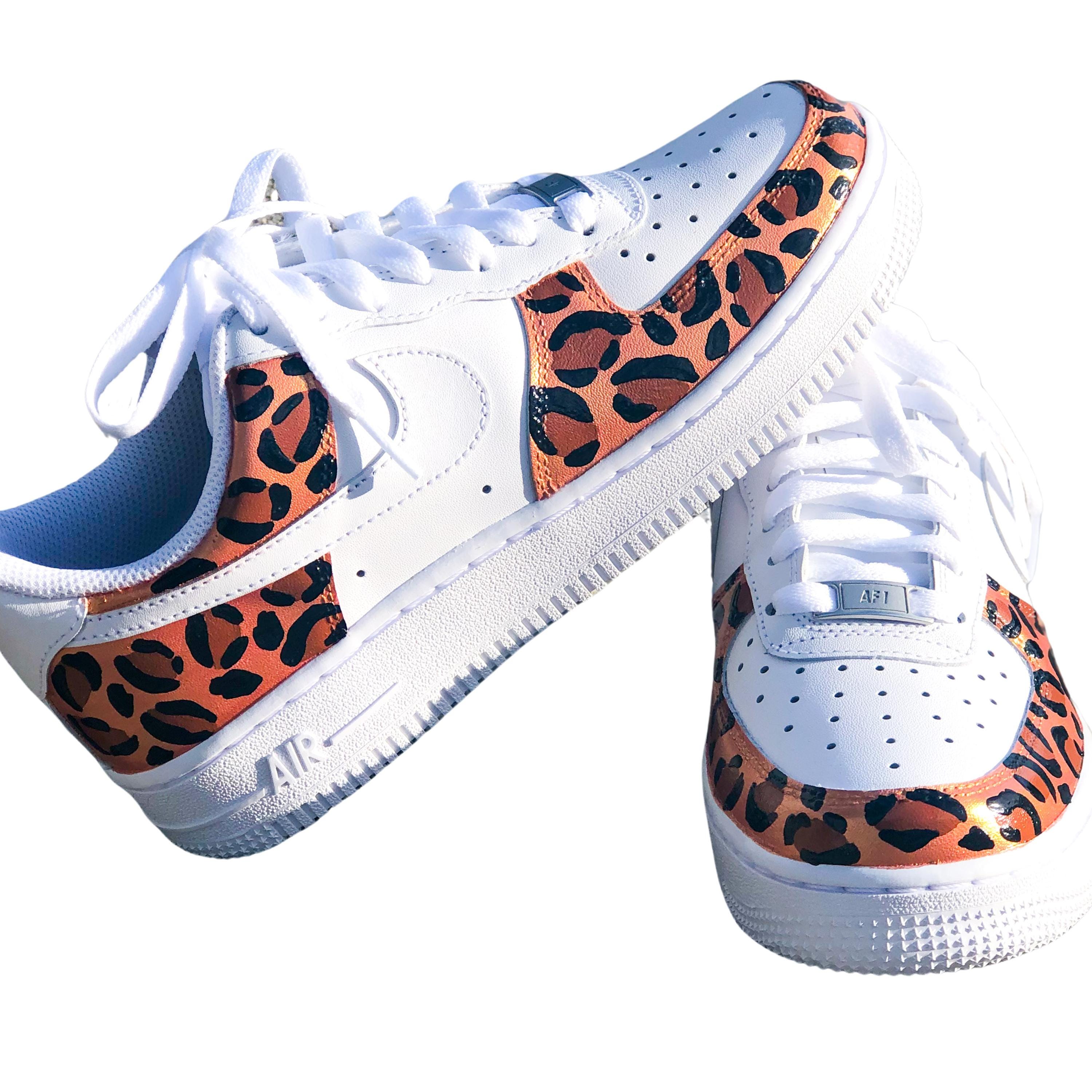 Leopard Nike AF 1 L Custom Hand-painted Sneakers - Etsy