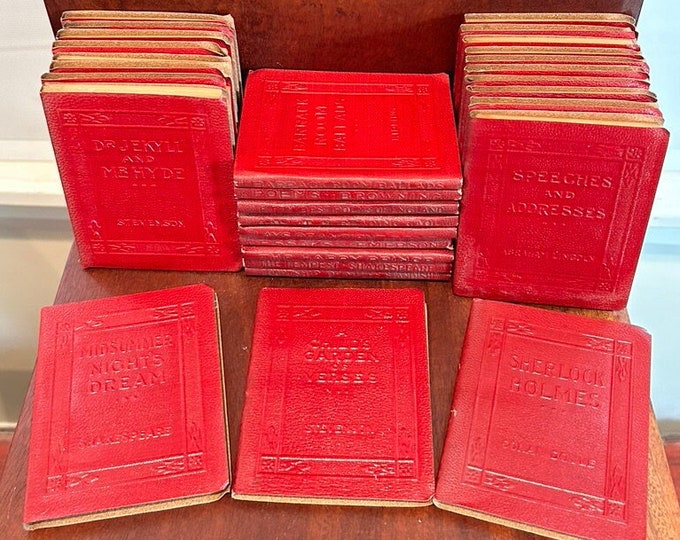 Antique Little Leather Library, 30 Volumes Complete, Little Luxart ...