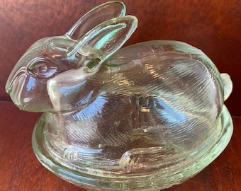 Glass Rabbit Dish - Etsy