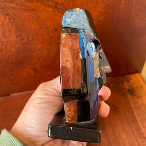 Vintage Mayan Abalone Shell Inlay Face Mask Sculpture, FREE SHIPPING ...