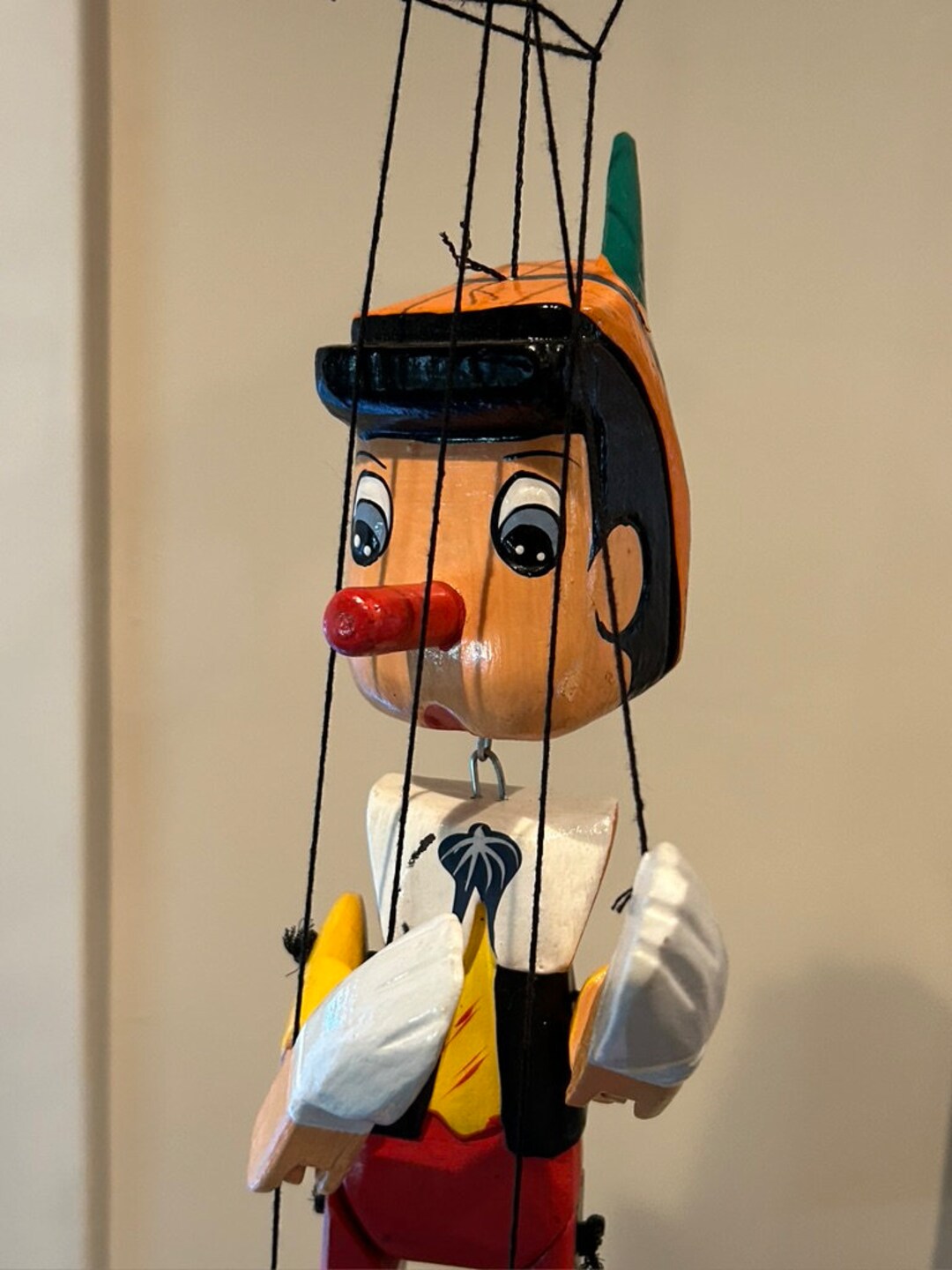 Vintage Pinocchio Marionette, Handcrafted Disney Wooden Puppet With ...