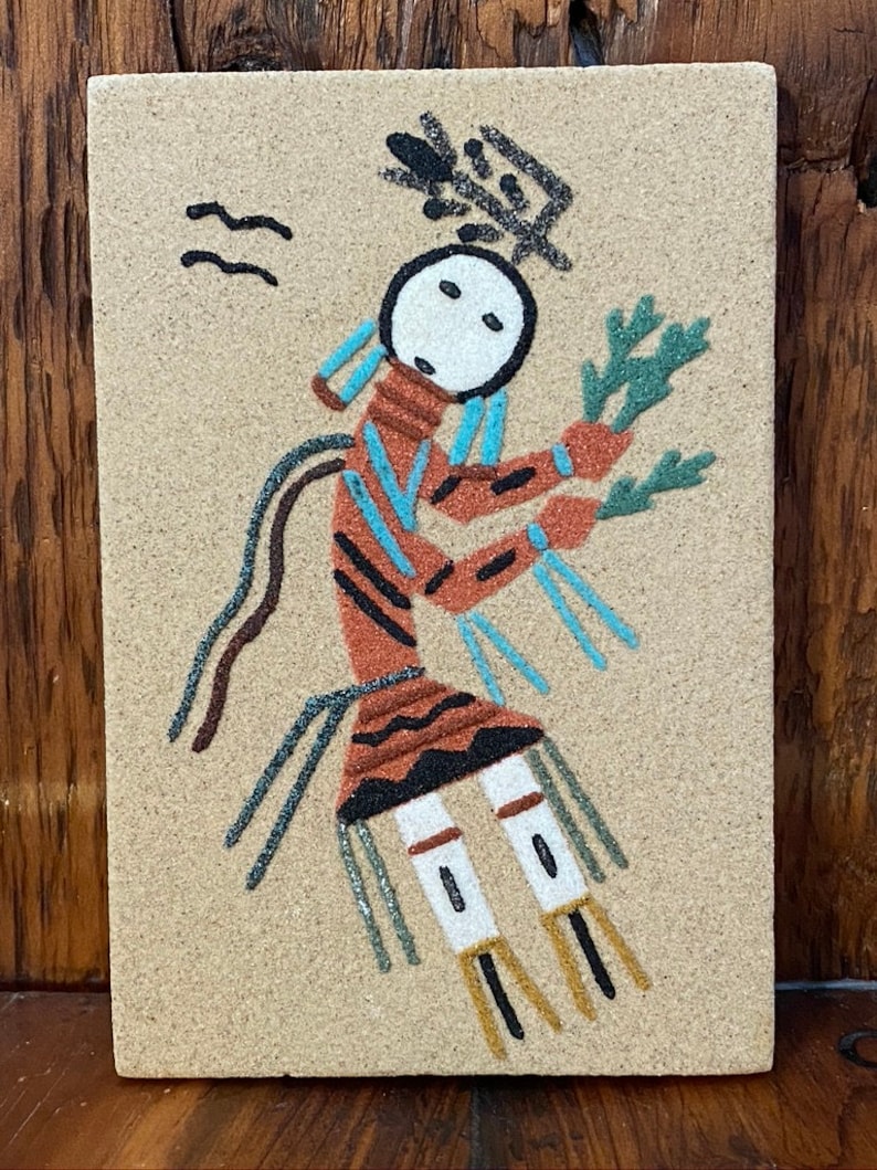 Edward Ben Yazzie, Sand Painting Navajo Art Yei-bei-chai Dancer, FREE ...