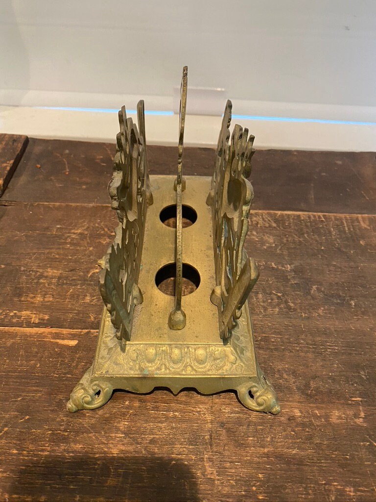 Antique Lodge Brass Letter Holder, Hunting Scene, Bradley and Hubbard ...