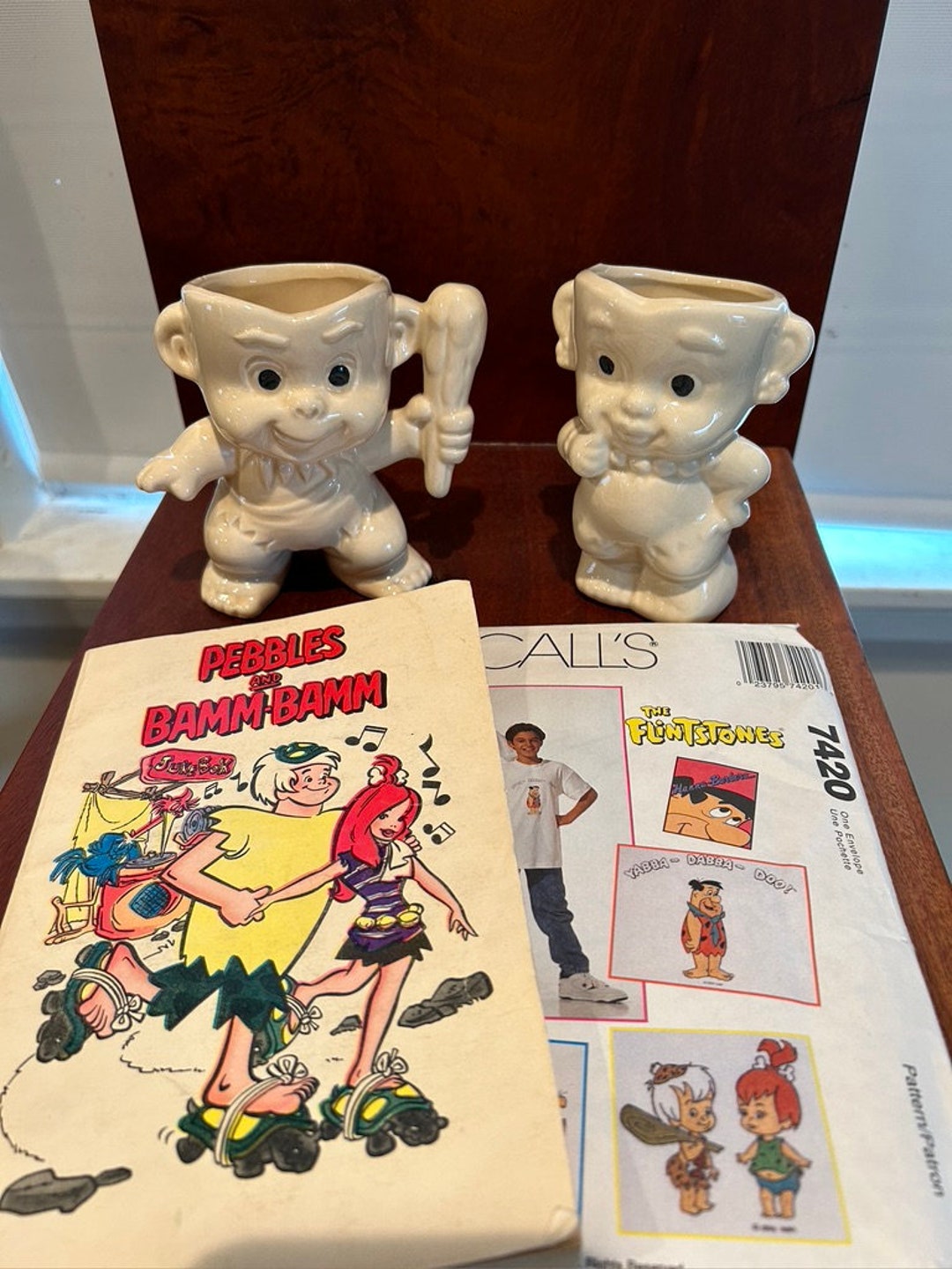 Vintage Pebbles & Bamm-bamm Pottery Planters, Pebbles and Bamm Bamm ...