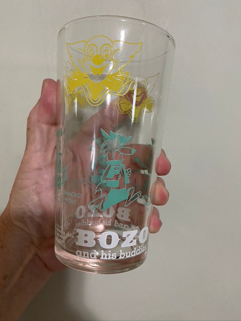 1965 Vintage Bozo The Clown Glass FREE SHIPPING | Etsy