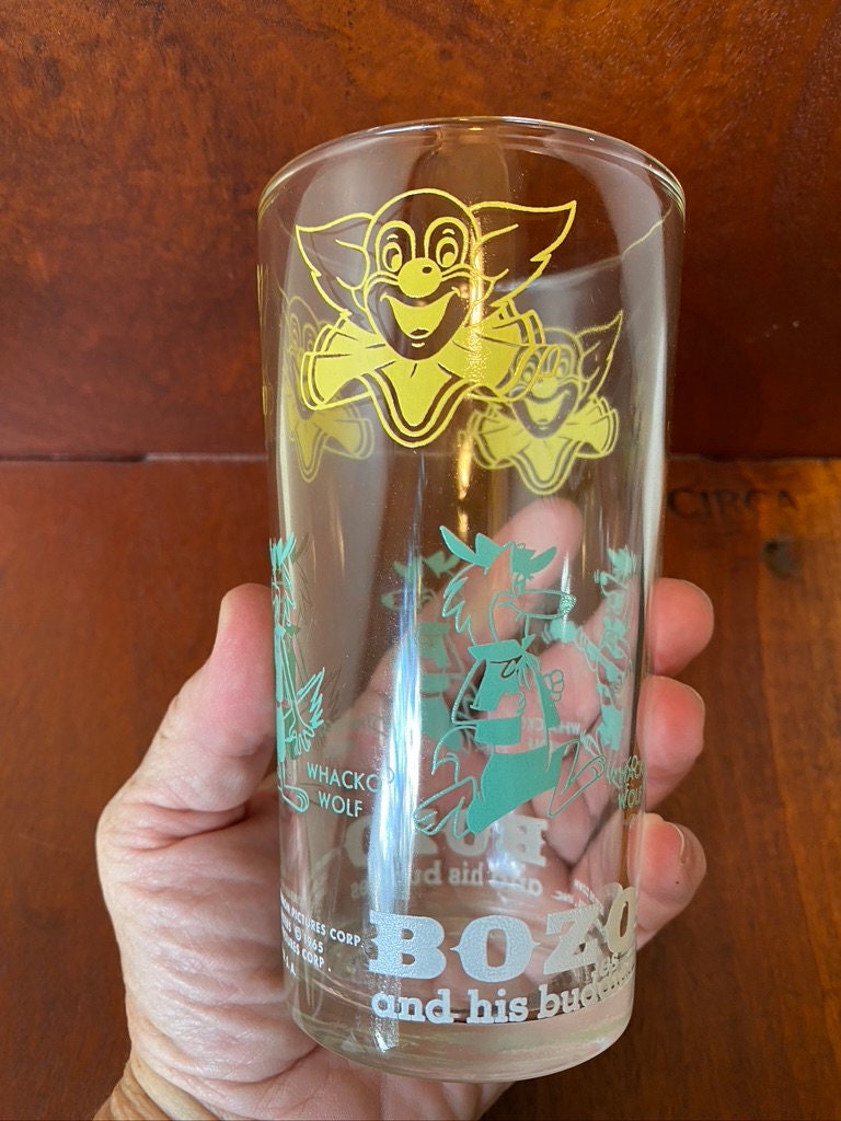 1965 Vintage Bozo The Clown Glass FREE SHIPPING | Etsy