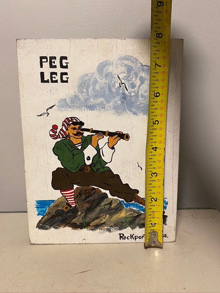 Peg Leg Pirate Hand Painted Wooden Sign Rockport Mass FREE | Etsy