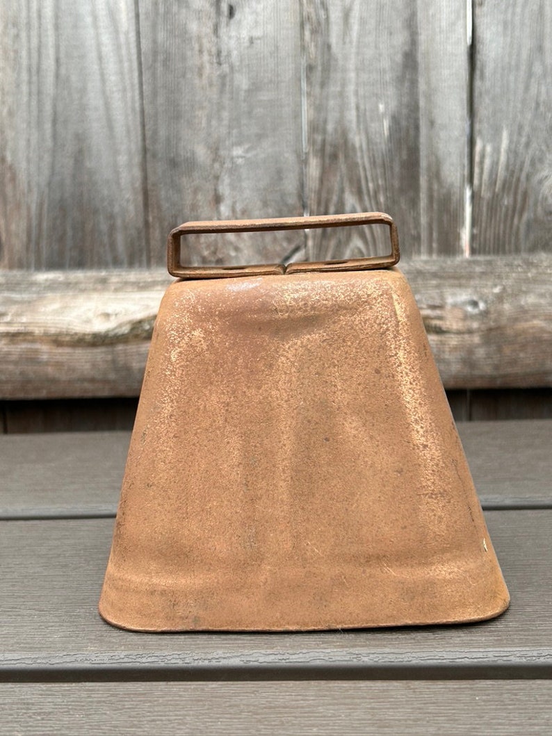 Vintage Copper Cowbell Original Clapper, Loud Sound Dinner Bell, FREE ...