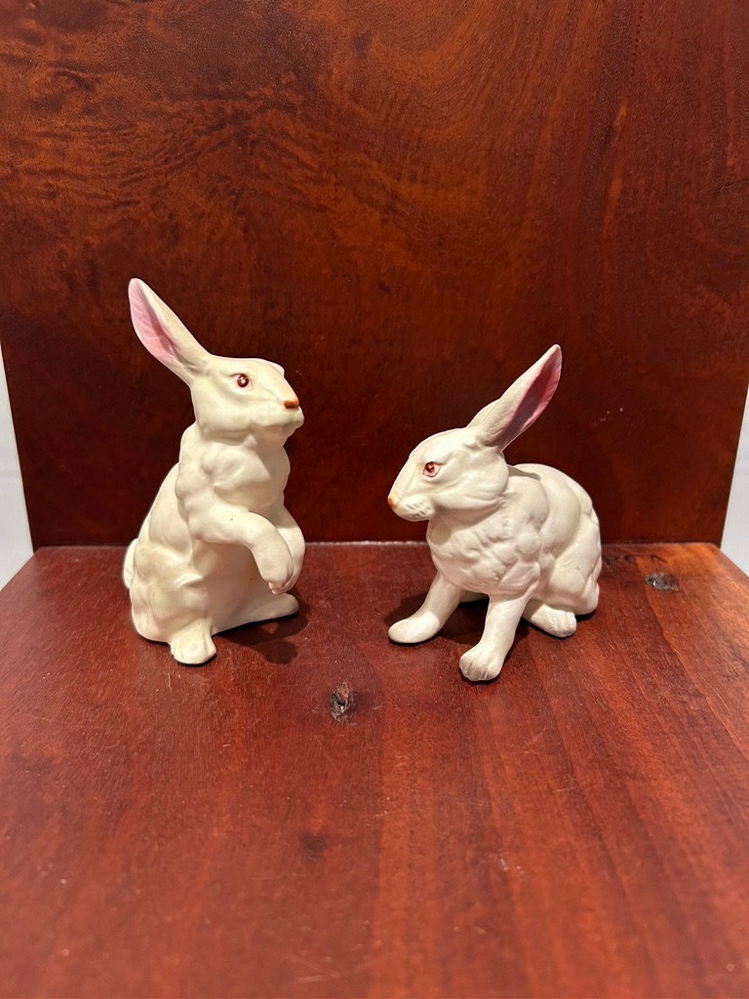 Vintage Lefton Napco Porcelain Ceramic Japan Bunnies Rabbits Figurines ...