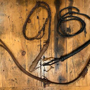 Vintage Braided Leather Horse Bull Riding Whips, Lot of Three, FREE ...