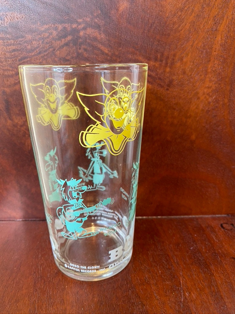 1965 Vintage Bozo The Clown Glass FREE SHIPPING | Etsy