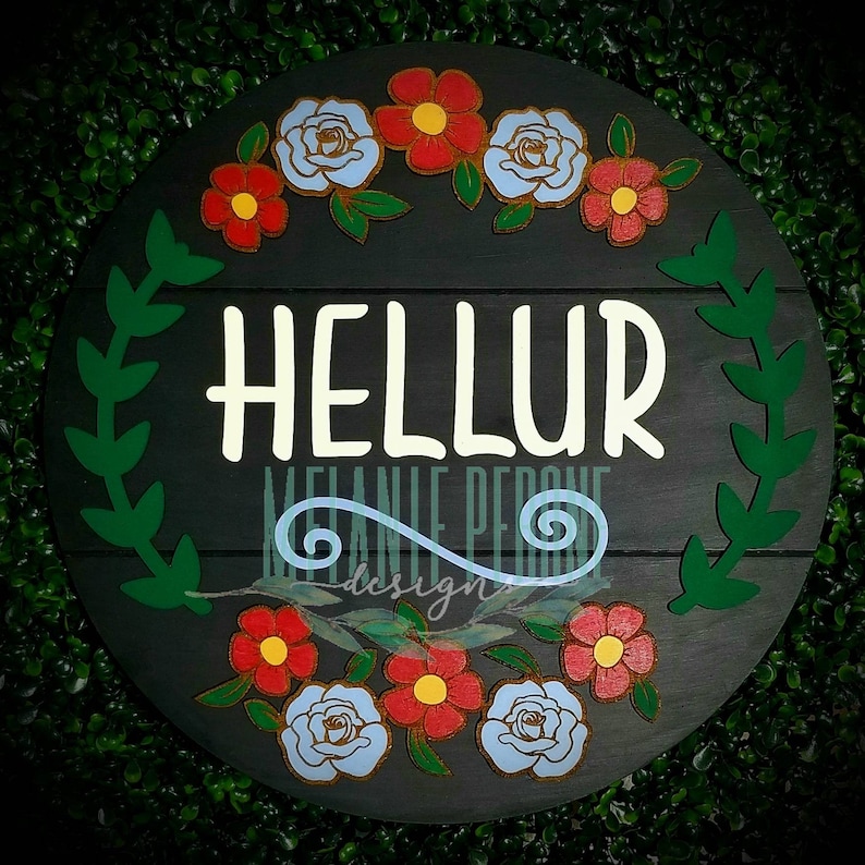 Hellur Door Hanger Sign - Digital Download - Etsy