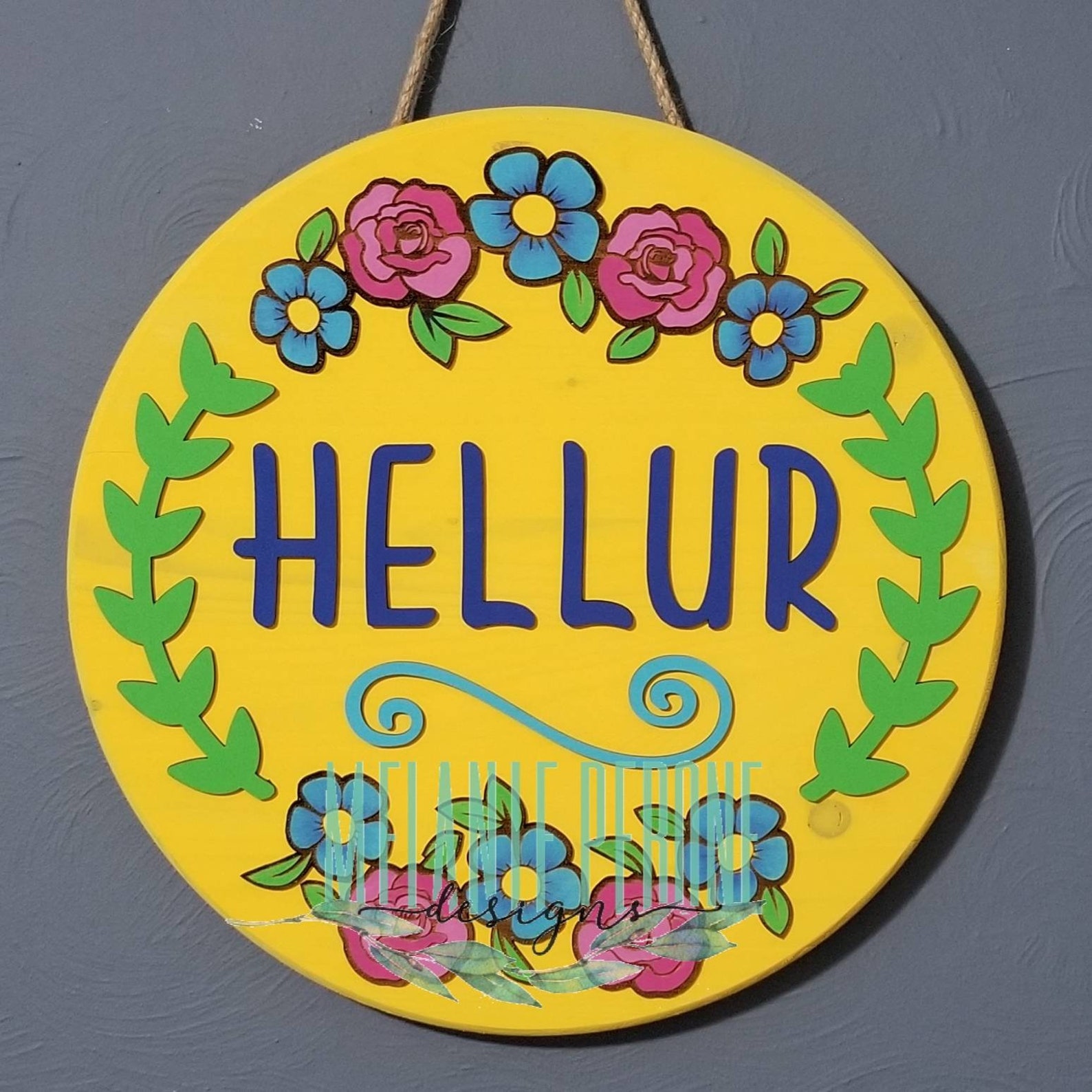 Hellur Door Hanger Sign - Digital Download - Etsy