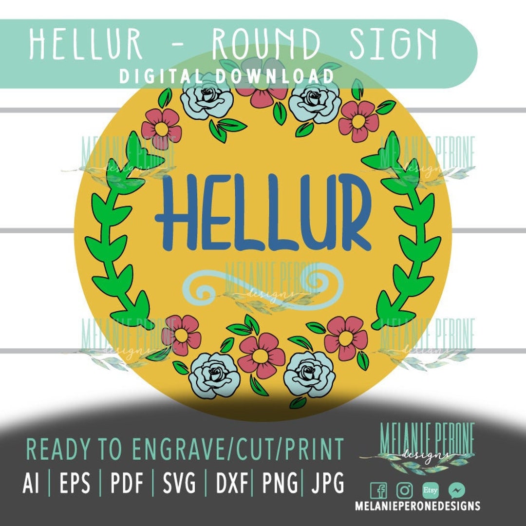 Hellur Door Hanger Sign - Digital Download - Etsy