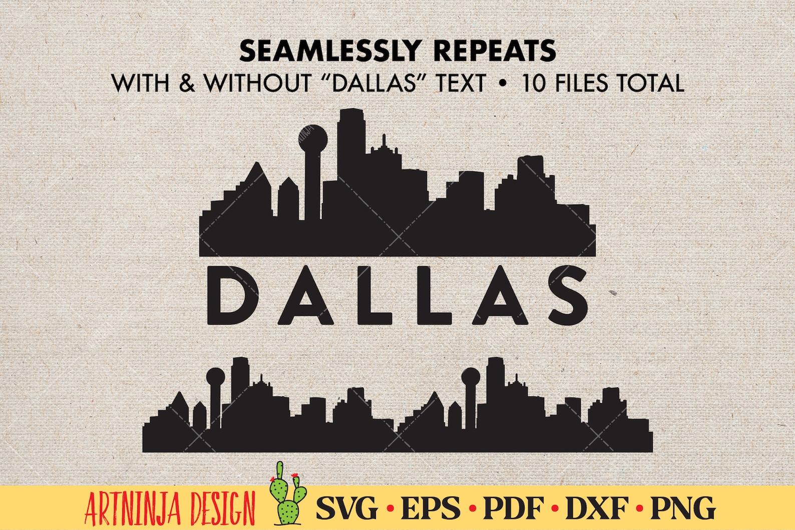 Dallas Skyline | Seamless Repeating SVG Cut File - Etsy