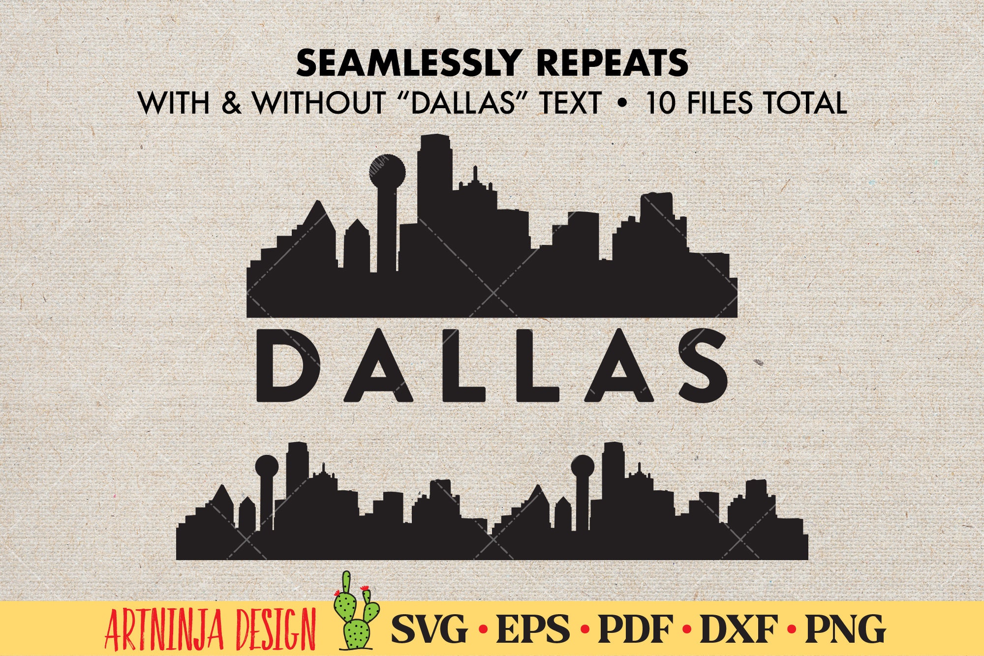 Dallas Skyline | Seamless Repeating SVG Cut File - Etsy