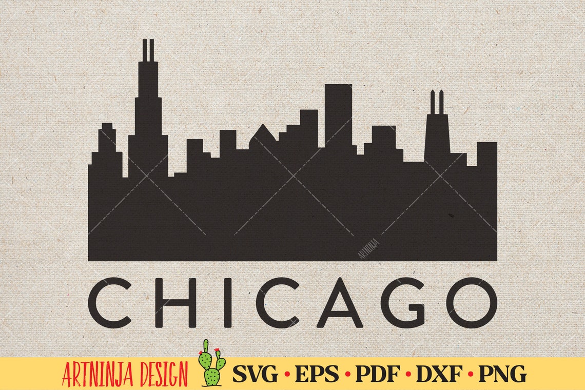 Chicago Skyline SVG Cut File - Etsy