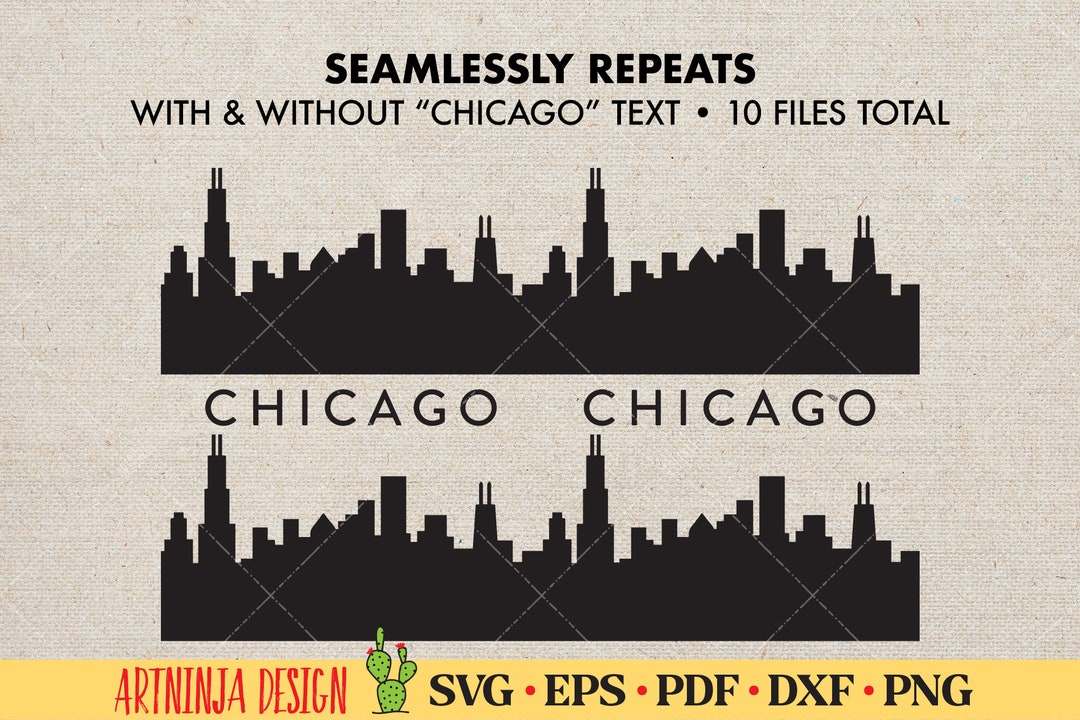 Seamless Repeating Chicago Skyline SVG Cut File - Etsy