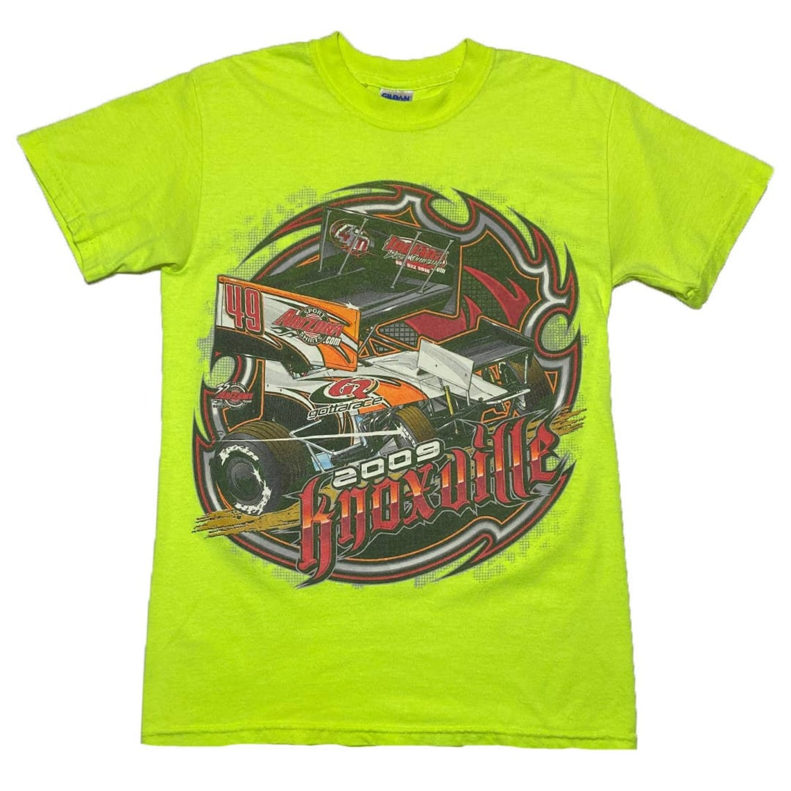 VINTAGE RACING T-Shirt Nascar Vtg M Neon Green Spellout | Etsy