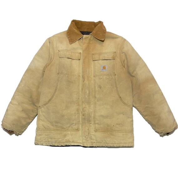 VINTAGE CARHARTT Insulated Duck Jacket Tan Faded Workwear | Etsy