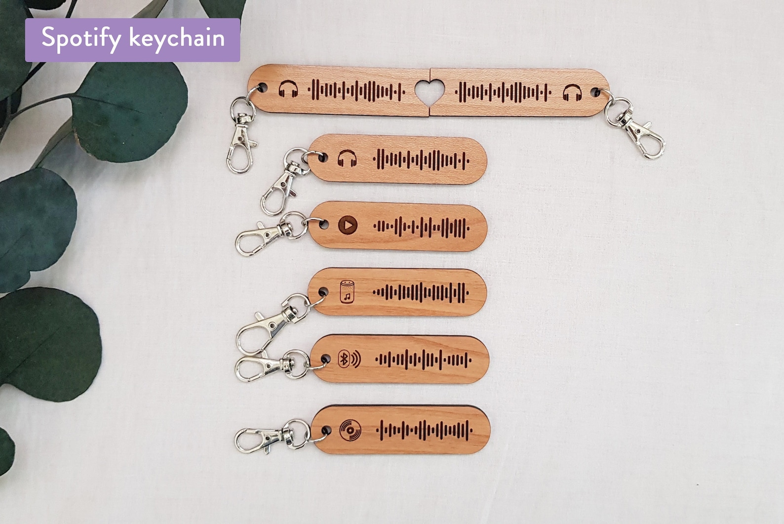 Custom Spotify Keychain Couple Keychain Spotify Code Scan - Etsy