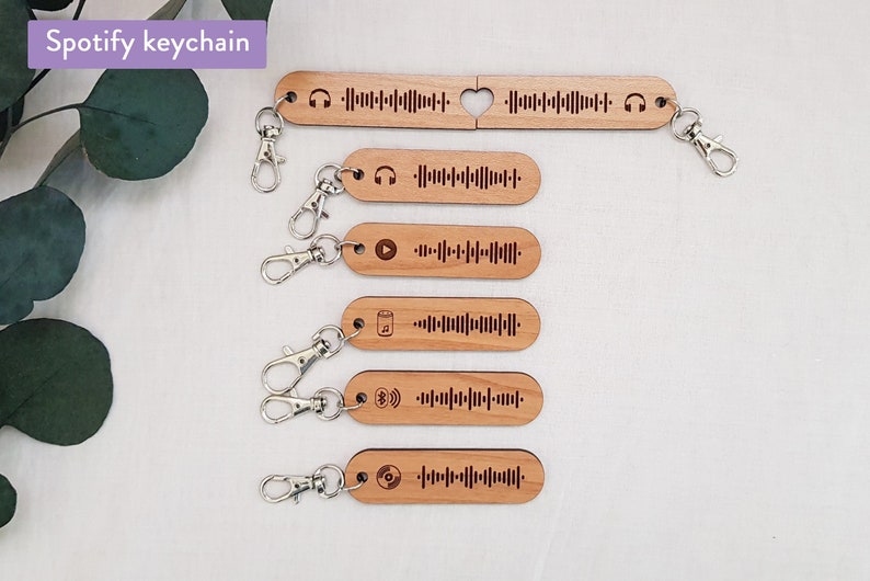 Custom Spotify Keychain, Couple Keychain, Spotify Code Scan Music ...