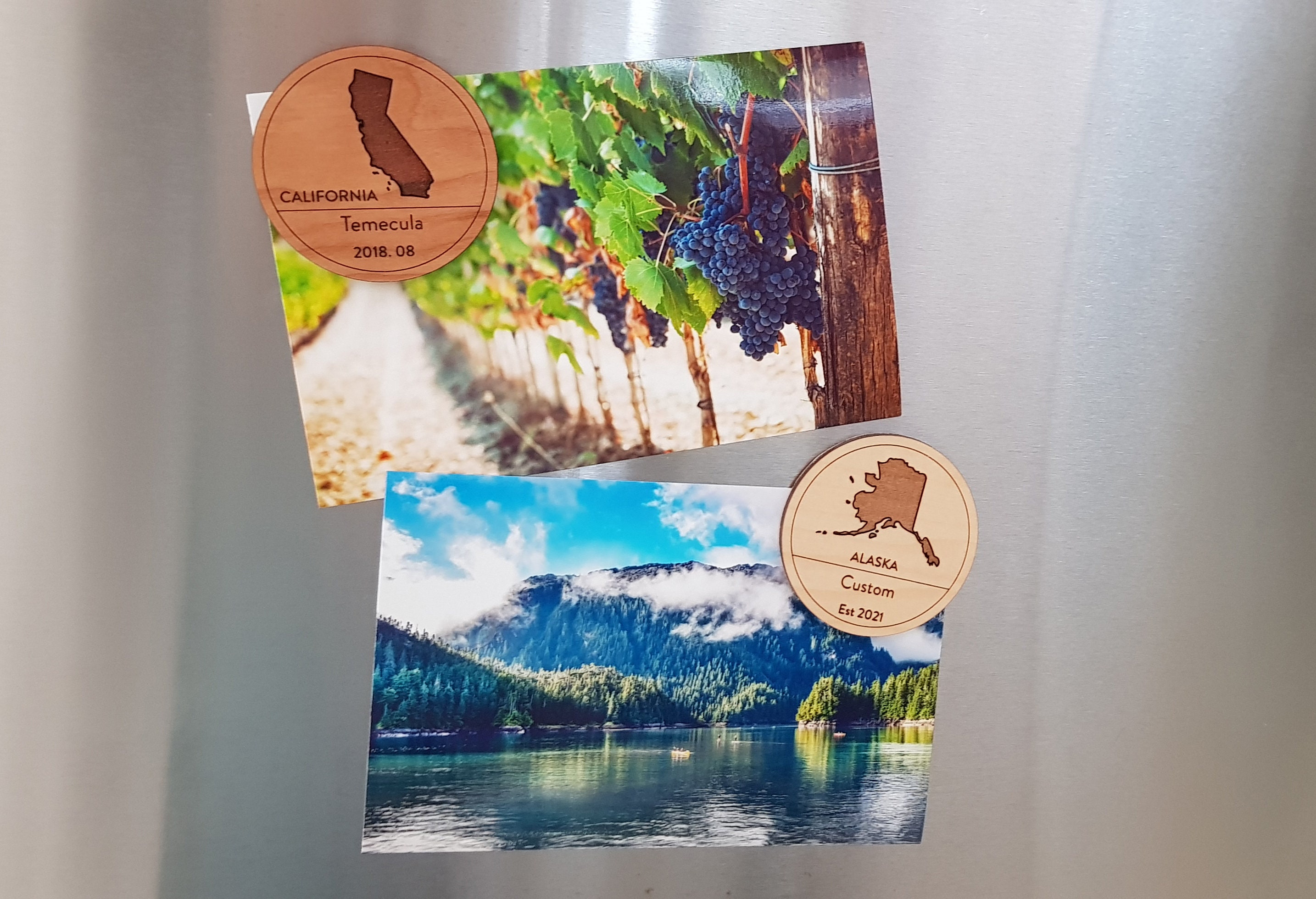 Personalized Wooden Magnets States Magnets States Couple | Etsy