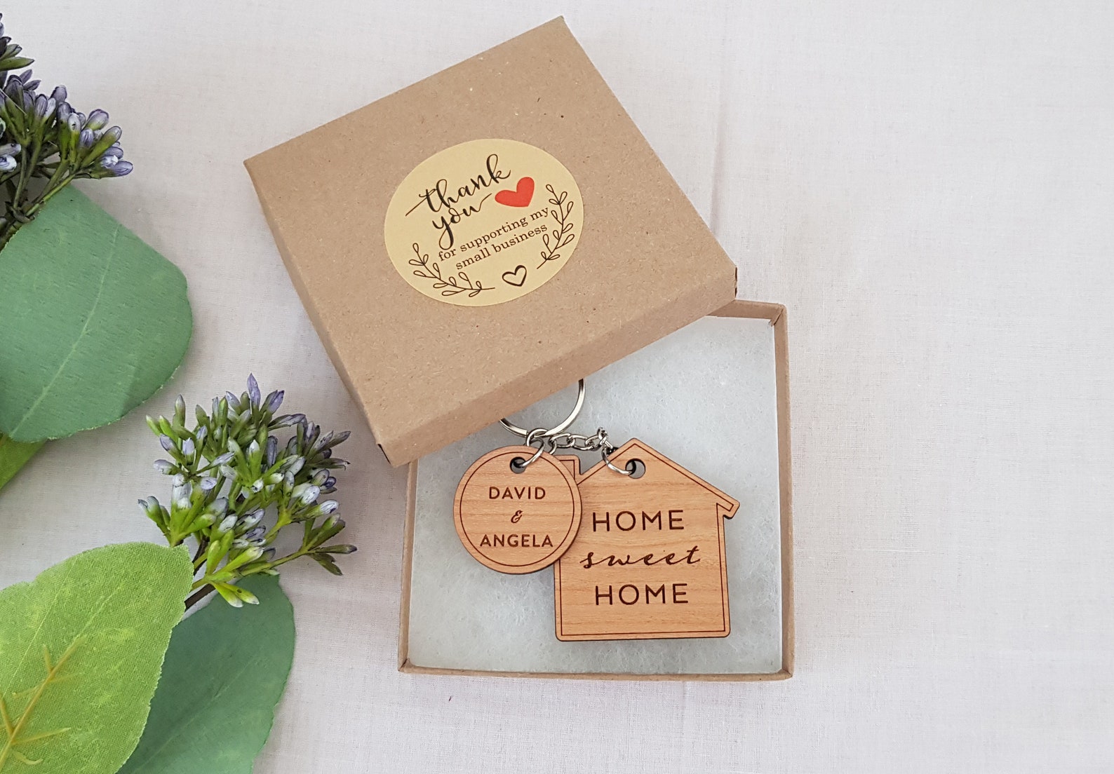 Personalized New Home Keychain Home Sweet Home Home Key | Etsy