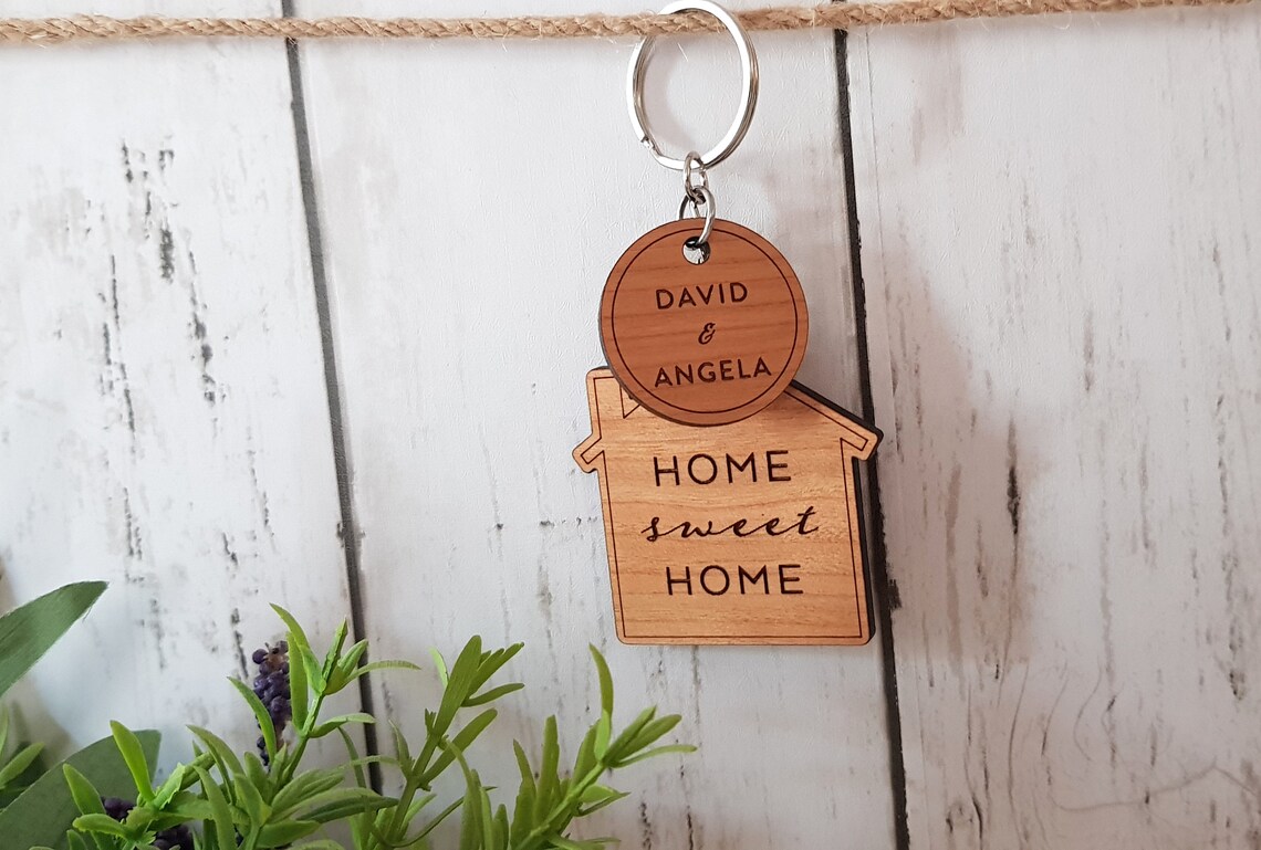 Personalized New Home Keychain Home Sweet Home Home Key | Etsy