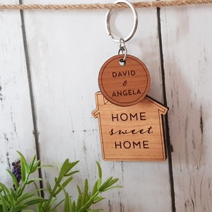 Personalized New Home Keychain, Home Sweet Home, Home Key Chain ...