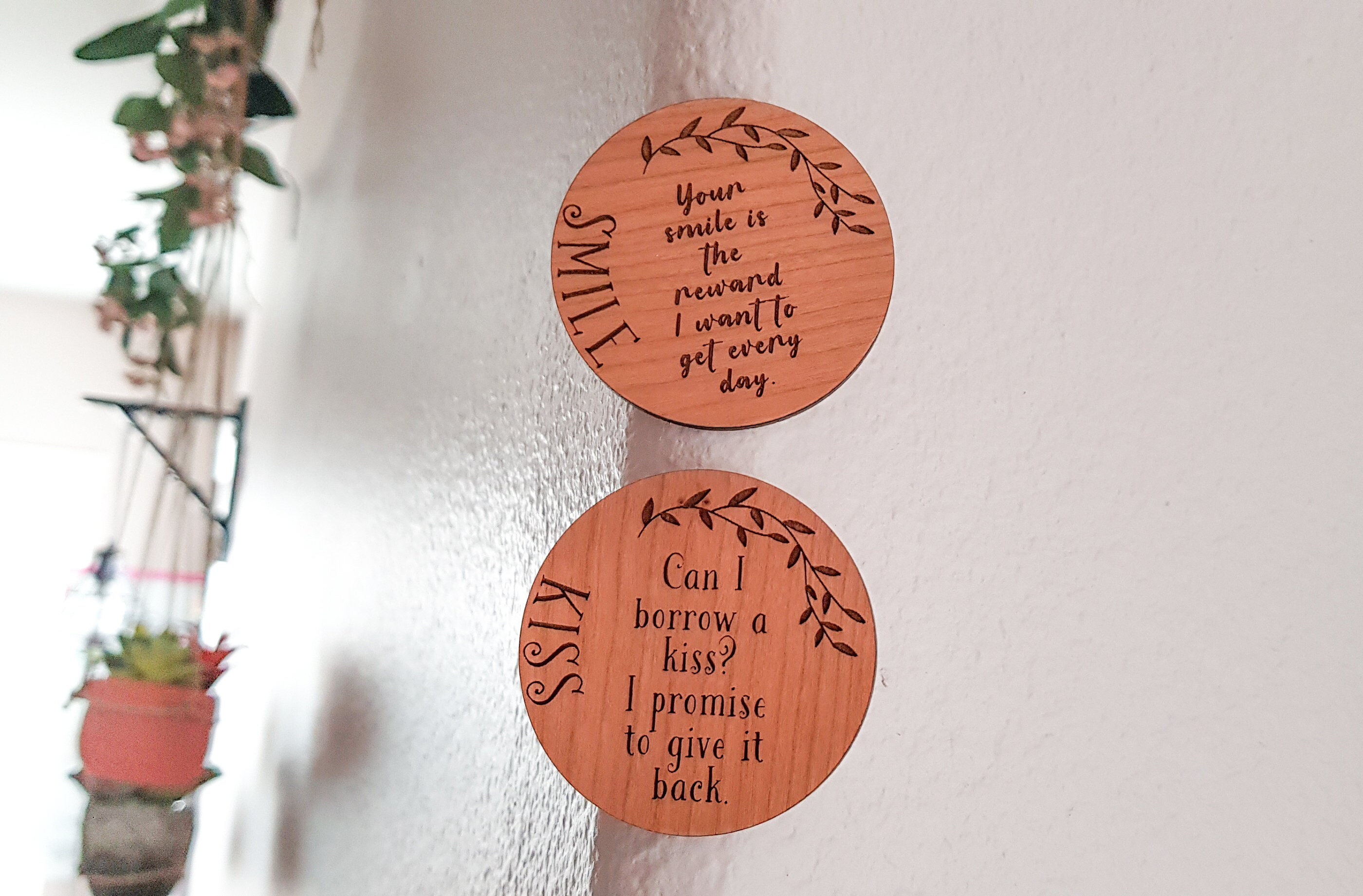 Buy Personalized Wooden Magnets, Couple Gift, Love Message, Anniversary ...